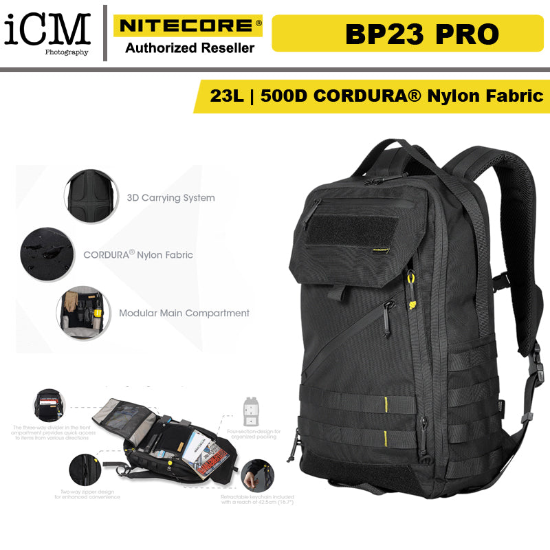 Nitecore BP23 PRO Backpack - 23L Capacity – ICM Photo Pte Ltd